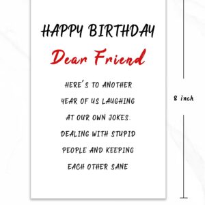 Fumnwoks Greeting Card, Funny Birthday Card for Friend, Premium Quality for Bestie, Gift for Women & Men