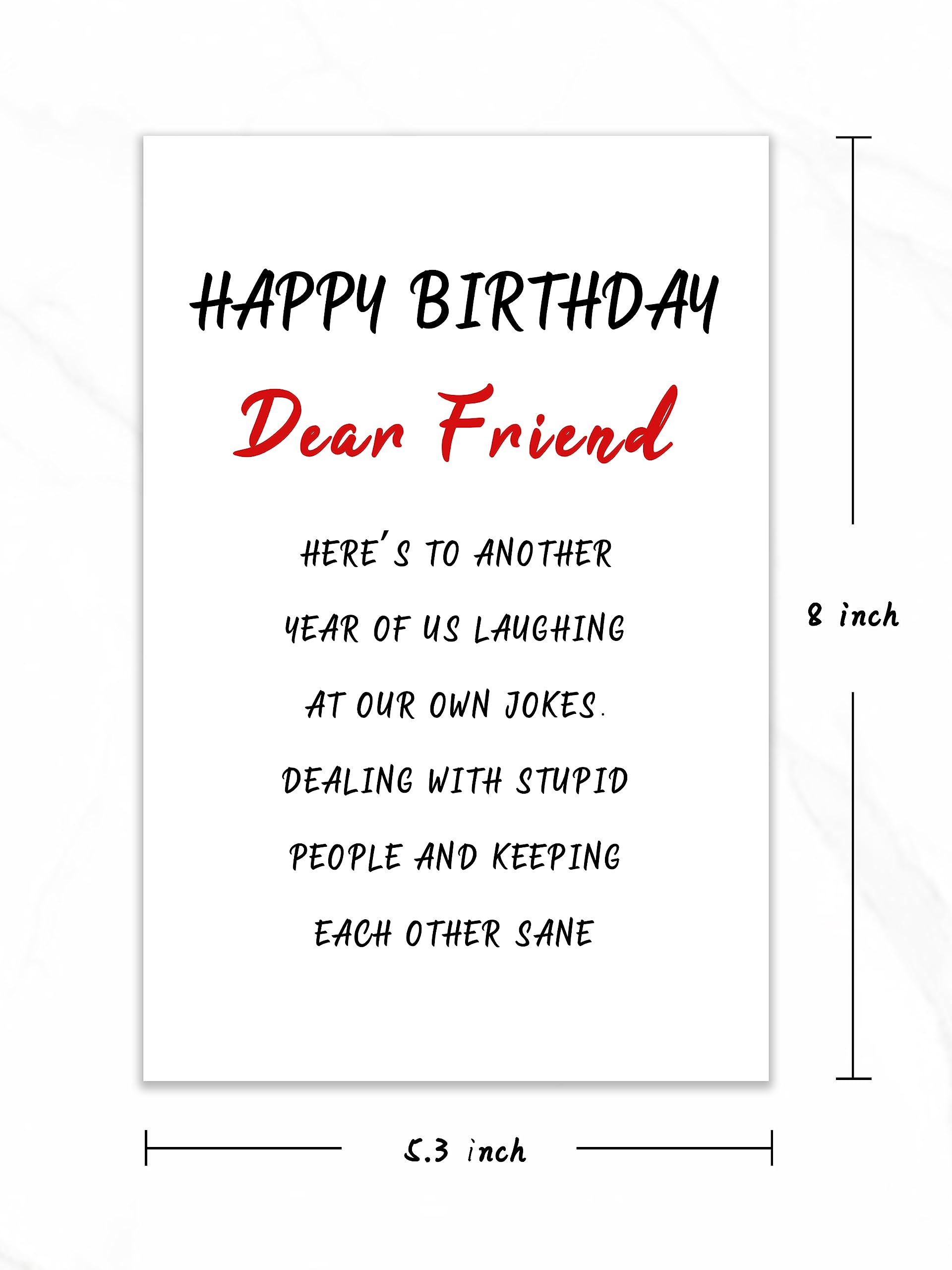 Fumnwoks Greeting Card, Funny Birthday Card for Friend, Premium Quality for Bestie, Gift for Women & Men