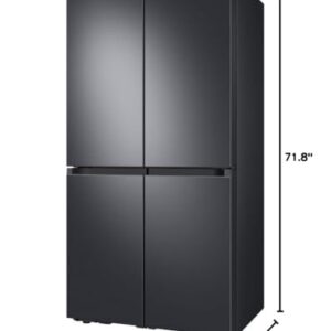 SAMSUNG RF23A9071SG 36 Inch Smart Freestanding Counter Depth 4 Door French Door Refrigerator in Black Stainless Steel