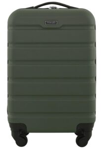 wrangler 20" spinner carry-on luggage, olive