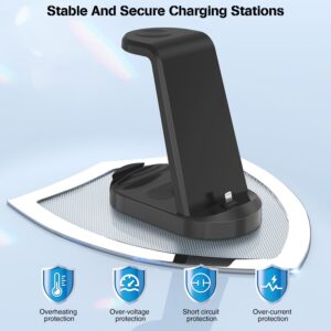 3 in 1 Charging Station, 25W Fast Charger Station Stand for iPhone 14/13/12/11/Pro/Max and Apple Watch,Charging Stand Dock for AirPods,Charger Multiple Devices with 25w Adapter & 60w C to C Cable