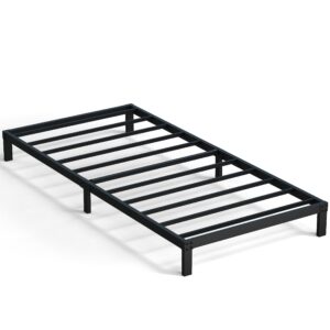 Maenizi 8 Inch Twin Bed Frame No Box Spring Needed, Heavy Duty Metal Platform Bed Frame Twin Size Support Up to 2500 lbs, Easy Assembly, Noise Free, Black