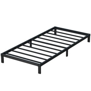 Maenizi 8 Inch Twin Bed Frame No Box Spring Needed, Heavy Duty Metal Platform Bed Frame Twin Size Support Up to 2500 lbs, Easy Assembly, Noise Free, Black