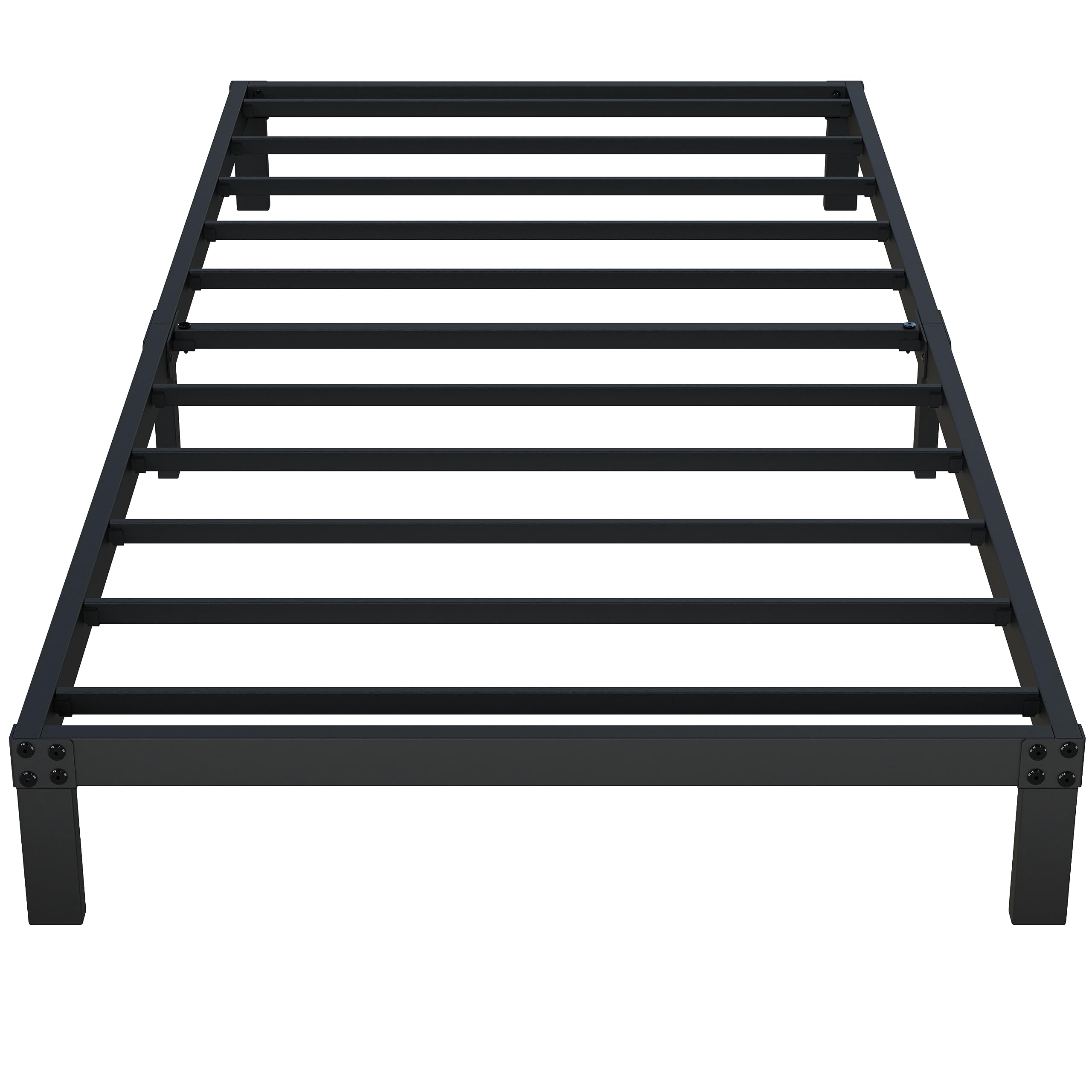 Maenizi 8 Inch Twin Bed Frame No Box Spring Needed, Heavy Duty Metal Platform Bed Frame Twin Size Support Up to 2500 lbs, Easy Assembly, Noise Free, Black