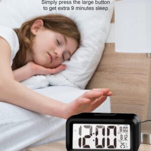 KAIJIELY 4.5" Display-Digital Clock with Large Screen,Night Light Digital Clock with Temperature Display,Alarm Clock with Battery Powered,Office,Kids,Elder Snooze Clock(STYLE B)