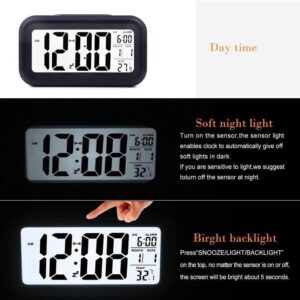 KAIJIELY 4.5" Display-Digital Clock with Large Screen,Night Light Digital Clock with Temperature Display,Alarm Clock with Battery Powered,Office,Kids,Elder Snooze Clock(STYLE B)