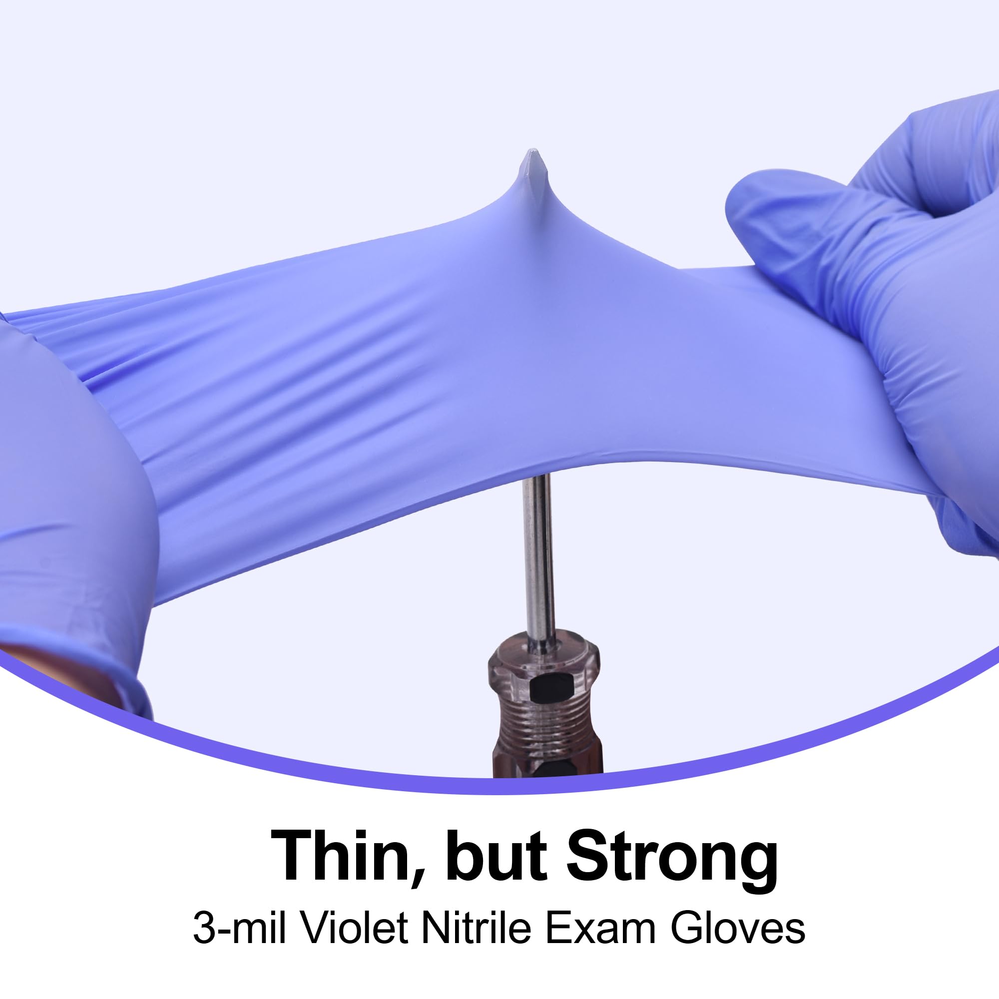 SwiftGrip Disposable Nitrile Exam Gloves, 3-mil, Large, Box of 50, Violet Nitrile Gloves Disposable Latex Free for Medical, Cleaning, Cooking & Esthetician, Food-Safe, Powder-Free, Non-Sterile, Purple