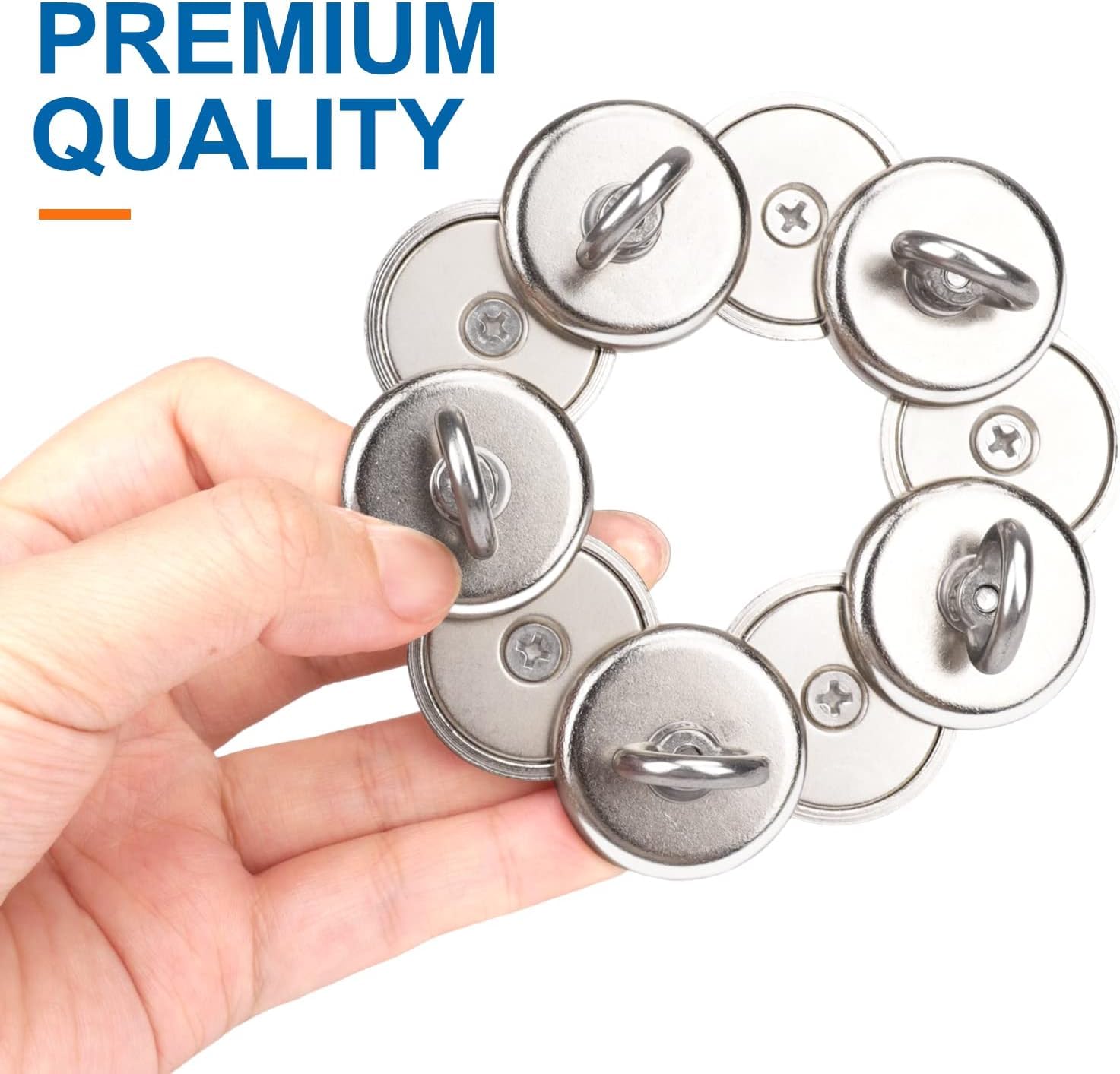 E BAVITE Magnetic Hooks, 100 LB（45KG） Heavy Duty Neodymium Magnet Hooks with Countersunk Hole Eyebolt, Perfect for Home, Kitchen, Workplace, Office and Garage, 20 Packs