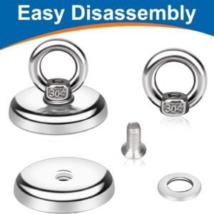 E BAVITE Magnetic Hooks, 100 LB（45KG） Heavy Duty Neodymium Magnet Hooks with Countersunk Hole Eyebolt, Perfect for Home, Kitchen, Workplace, Office and Garage, 20 Packs