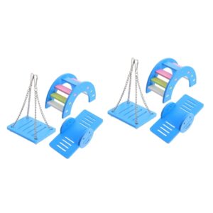 6 pcs hamster seesaw small pets seesaw small pets rainbow bridge small pets play toy hamster rainbow bridge pet rainbow bridge hamster swing climb toy hamster wood toy