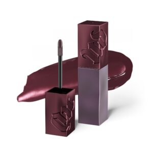 urban decay vice lip bond glossy longwear liquid lipstick (give em backtalk - deep nude mauve pink), transfer-proof, smudge-proof, bold longwear up to 16hr wear, vegan, cruelty-free - 0.14 fl oz