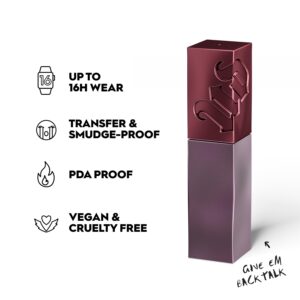 URBAN DECAY Vice Lip Bond Glossy Longwear Liquid Lipstick (Give Em Backtalk - Deep Nude Mauve Pink), Transfer-proof, Smudge-proof, Bold Longwear Up to 16HR Wear, Vegan, Cruelty-free - 0.14 fl oz