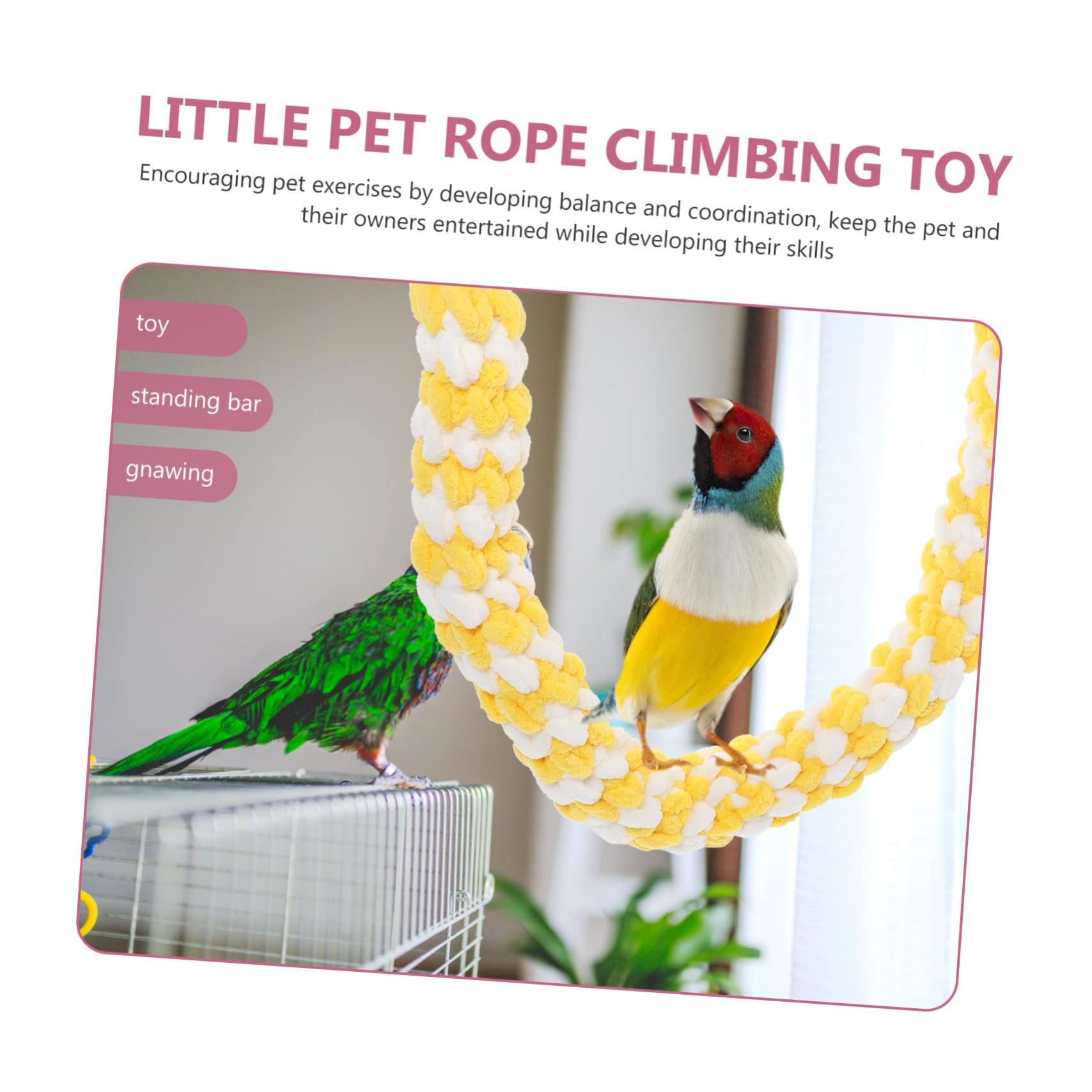 iplusmile Sugar Glider Climbing Rope Bearded Dragon Tank Accessories Bearded Dragon Accessories Turtle Tank Accessories Hamster Cage Climbing Rope for Hamster Cotton Rope Pet Cage Small Pet