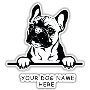 Customize Pet Sticker Decal With Your Dog Name | Custom Drawn Pet Decals For Your Car, Truck, SUV, Window, Laptop, Water Bottles, Phones And Wall 5 Inch (french bulldog 2)