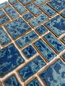 tenedos tglfd-rdm-pl seawater bluish green random sized porcelain glazed pool mosaic floor and wall tile for backsplash, kitchen, bathroom, swimming pool (1 sheet)