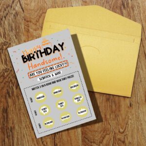 Qiliji Funny Birthday Card for Him, Naughty Scratch Off Birthday Card for Husband Boyfriend Fiance, Rude Birthday Card, Scratch & Match 3 In A Row And Win That Prize