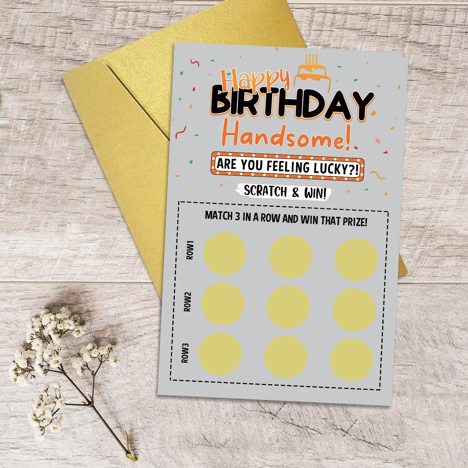 Qiliji Funny Birthday Card for Him, Naughty Scratch Off Birthday Card for Husband Boyfriend Fiance, Rude Birthday Card, Scratch & Match 3 In A Row And Win That Prize