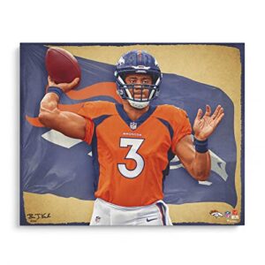 russell wilson denver broncos 16" x 20" photo print - designed and signed by artist brian konnick - limited edition 25 - autographed nfl photos