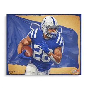 jonathan taylor indianapolis colts 16" x 20" photo print - designed and signed by artist brian konnick - limited edition 25 - autographed nfl photos