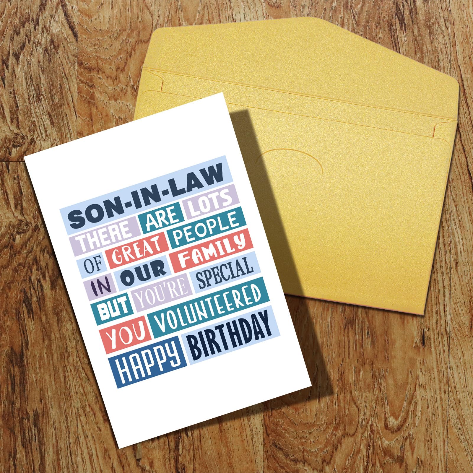 Qiliji Funny Son-In-Law Birthday Card, Happy Birthday Card for Son In Law, Bday Gift for Son In Law, You Are Special You Volunteered To Be In Our Family