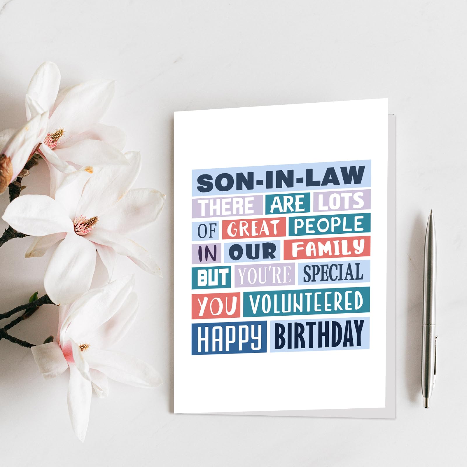 Qiliji Funny Son-In-Law Birthday Card, Happy Birthday Card for Son In Law, Bday Gift for Son In Law, You Are Special You Volunteered To Be In Our Family