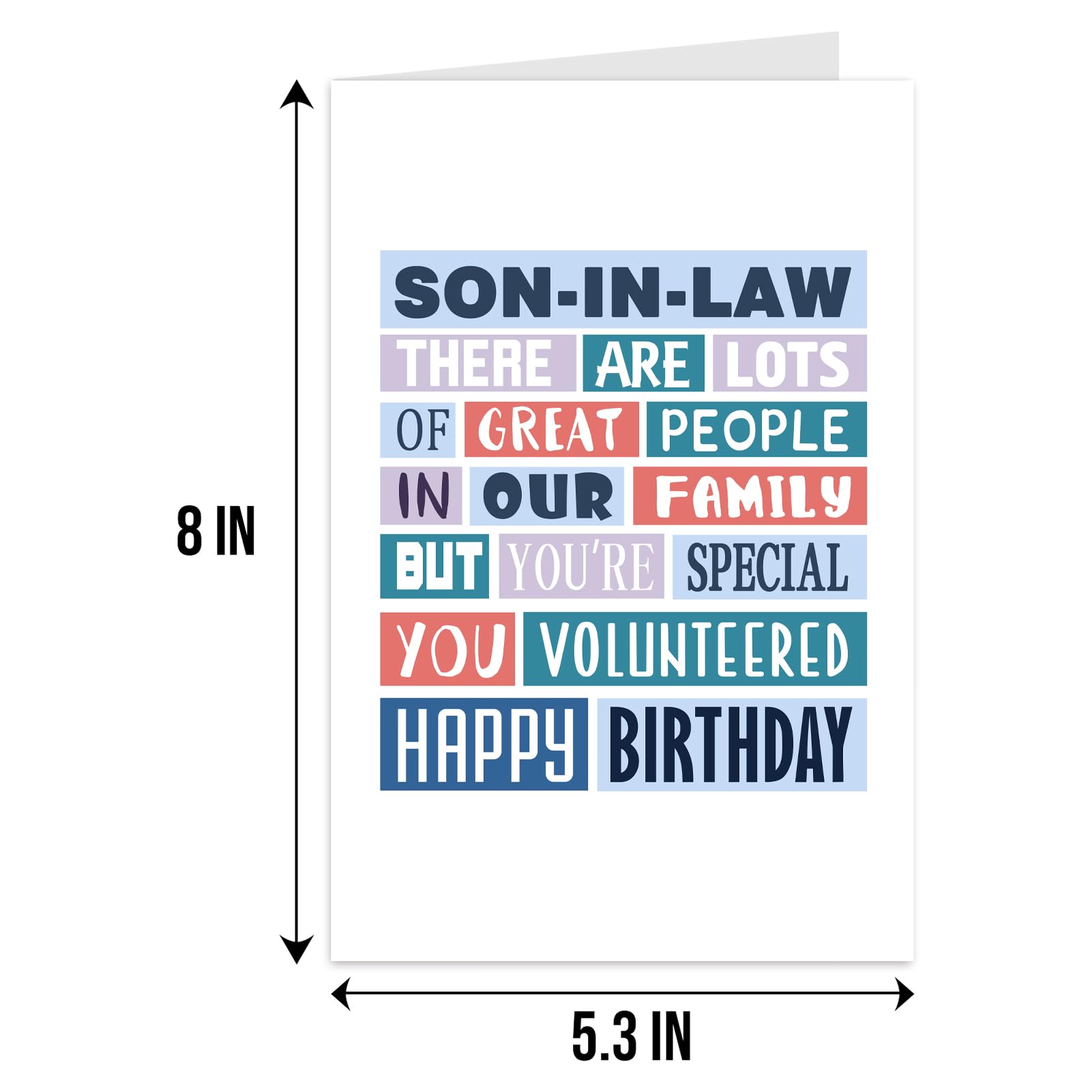 Qiliji Funny Son-In-Law Birthday Card, Happy Birthday Card for Son In Law, Bday Gift for Son In Law, You Are Special You Volunteered To Be In Our Family