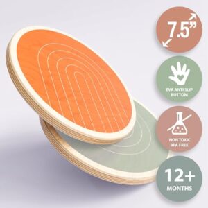 Fun Wooden Stepping Stones for Kids - Perfect Toddler Indoor Activity To Improve Balance And Coordination Skills - Safe Non-Slip Obstacle Course And Sensory Toy Set of 6 for Ages 1-3, 3-4