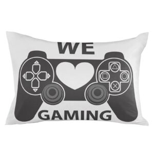 pillow covers 20x36 inch - king we gaming gray gamepad continuous joystick soft brushed microfiber pillowcases with hidden zipper closure bed pillow shams for bedroom sofa car