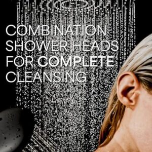 Veken 12 Inch High Pressure Rain Shower Head -Shower Heads with 5 Modes Handheld Spray Combo- Wide RainFall shower with 70" Hose - Adjustable Dual Showerhead with Anti-Clog Nozzles- Matte Black