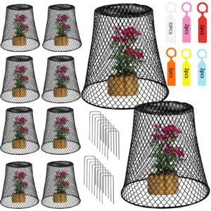 garden cloche, sapbontchi 10 pieces chicken wire plant covers plant protectors from animals chicken wire cloche plant protector metal plant cages to keep rabbits out bunnies chicken squirrels bird out