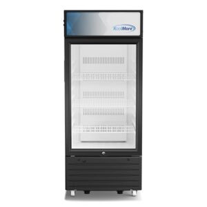 KoolMore KM-MDR-1D-6C 6 Cu. Ft. Commercial One Glass Door Display Upright Beverage Refrigerator Cooler Merchandiser-22.8 in. x 21.4 in. x 52.7 in. [Black]