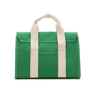 Top Handle Handbag Women Tote Bag Shoulder Canvas Fashion Crossbody Bag Casual Purse Flap Satchel Bag, Green