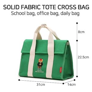 Top Handle Handbag Women Tote Bag Shoulder Canvas Fashion Crossbody Bag Casual Purse Flap Satchel Bag, Green