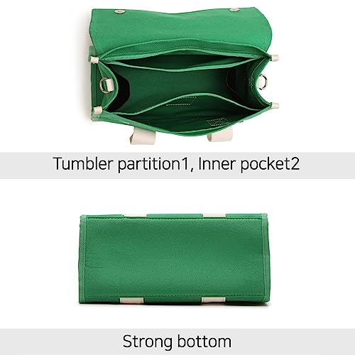 Top Handle Handbag Women Tote Bag Shoulder Canvas Fashion Crossbody Bag Casual Purse Flap Satchel Bag, Green