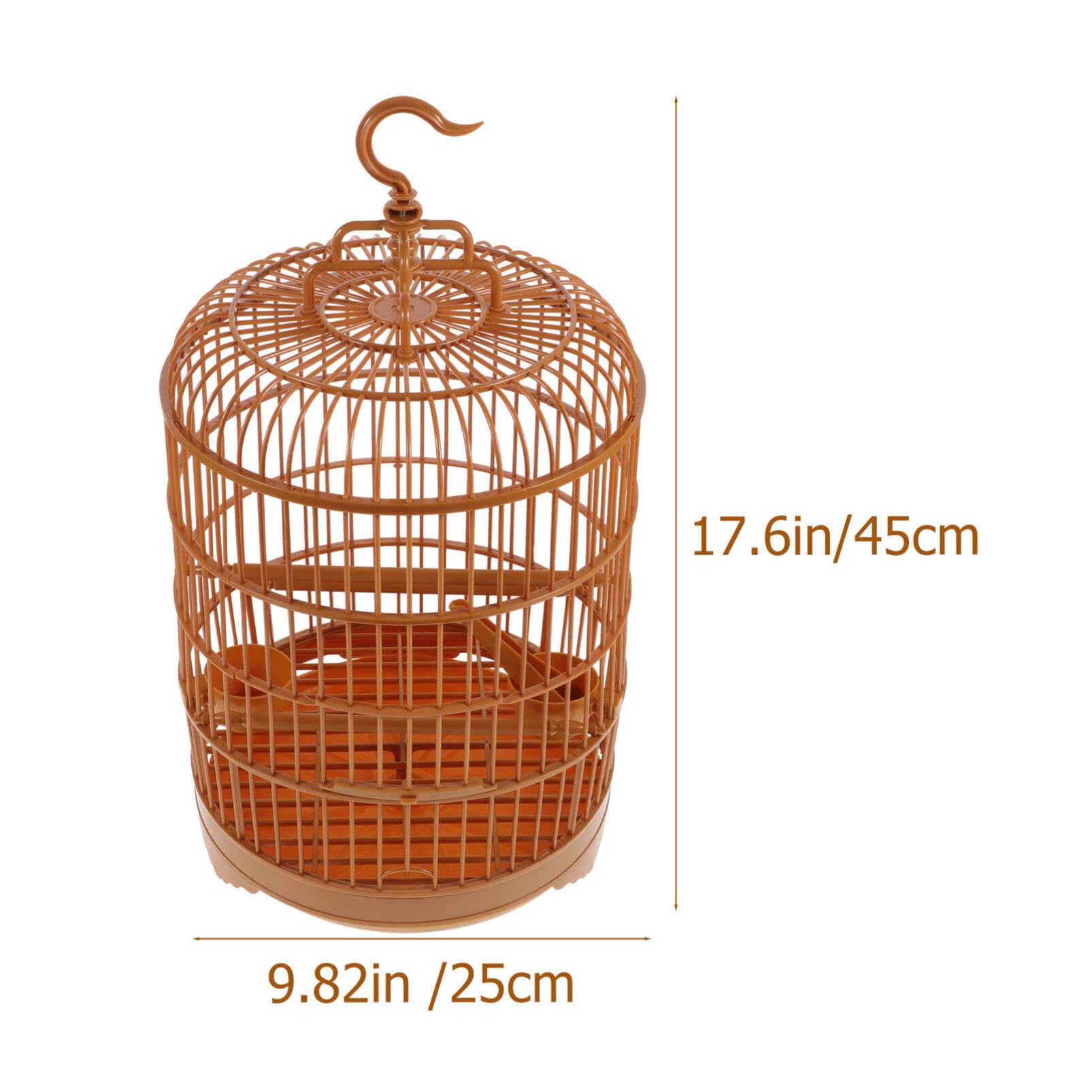 POPETPOP Bird Cage 1 Set Birdcage Traveling Accessories Round Bird Cage Aviary Cage Outdoor Cages for Birds Budgie Cage Bird Travel Cage Plastic Bird Keeping Cage Lovebird Cage Lining