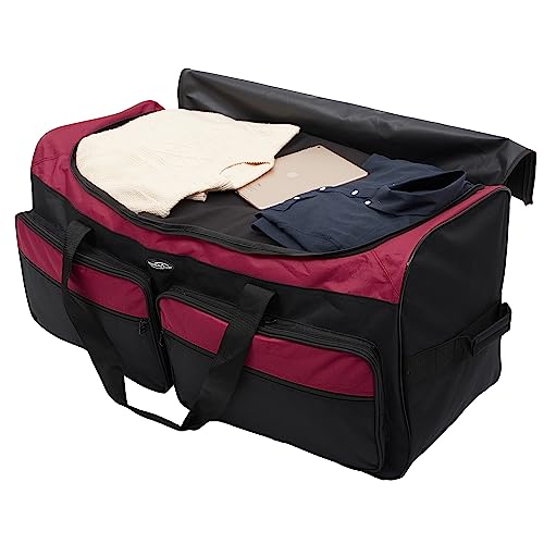 Travelers Club 36" Asgard 3-Wheel Rolling Duffel Bag, Red