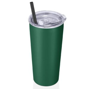 vegond 20oz tumbler stainless steel tumbler with lid and straw vacuum insulated double wall travel coffee mug(dark green package 1)