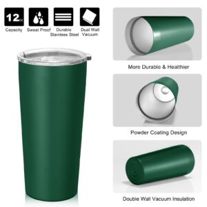 VEGOND 20oz Tumbler Stainless Steel Tumbler with Lid And Straw Vacuum Insulated Double Wall Travel Coffee Mug(dark green package 1)