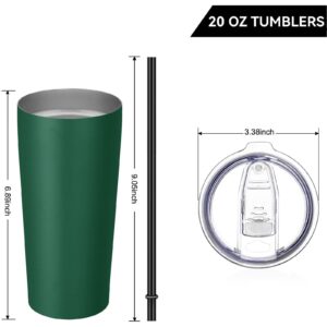 VEGOND 20oz Tumbler Stainless Steel Tumbler with Lid And Straw Vacuum Insulated Double Wall Travel Coffee Mug(dark green package 1)