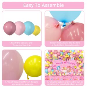 Girls Dinosaur Party Supplies for Pink Dinosaur Birthday Party Balloons Garland Arch Kit with Tablewear & Backdrop 59*40 Inch, 360 PCS Dinosaur Birthday Decorations