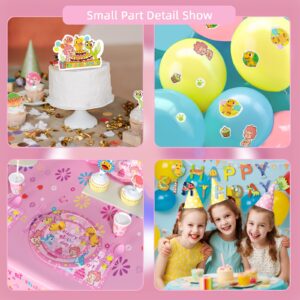 Girls Dinosaur Party Supplies for Pink Dinosaur Birthday Party Balloons Garland Arch Kit with Tablewear & Backdrop 59*40 Inch, 360 PCS Dinosaur Birthday Decorations