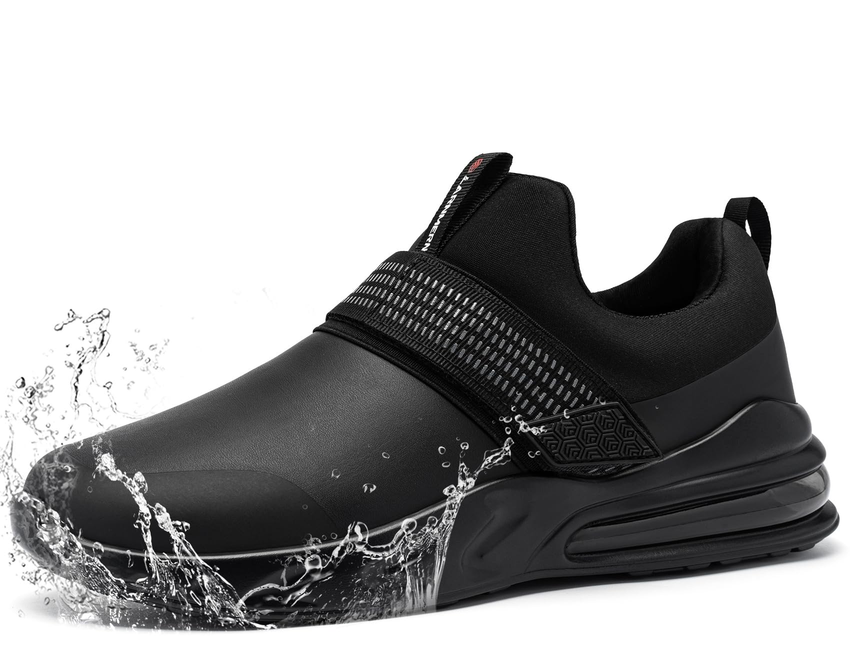 LARNMERN Non Slip Work Shoes for Women Food Service Kitchen Chef Waterproof Shoe Restaurant Slip on Walking Sneakers Fashion Air Cushion Working Footwear Black 10