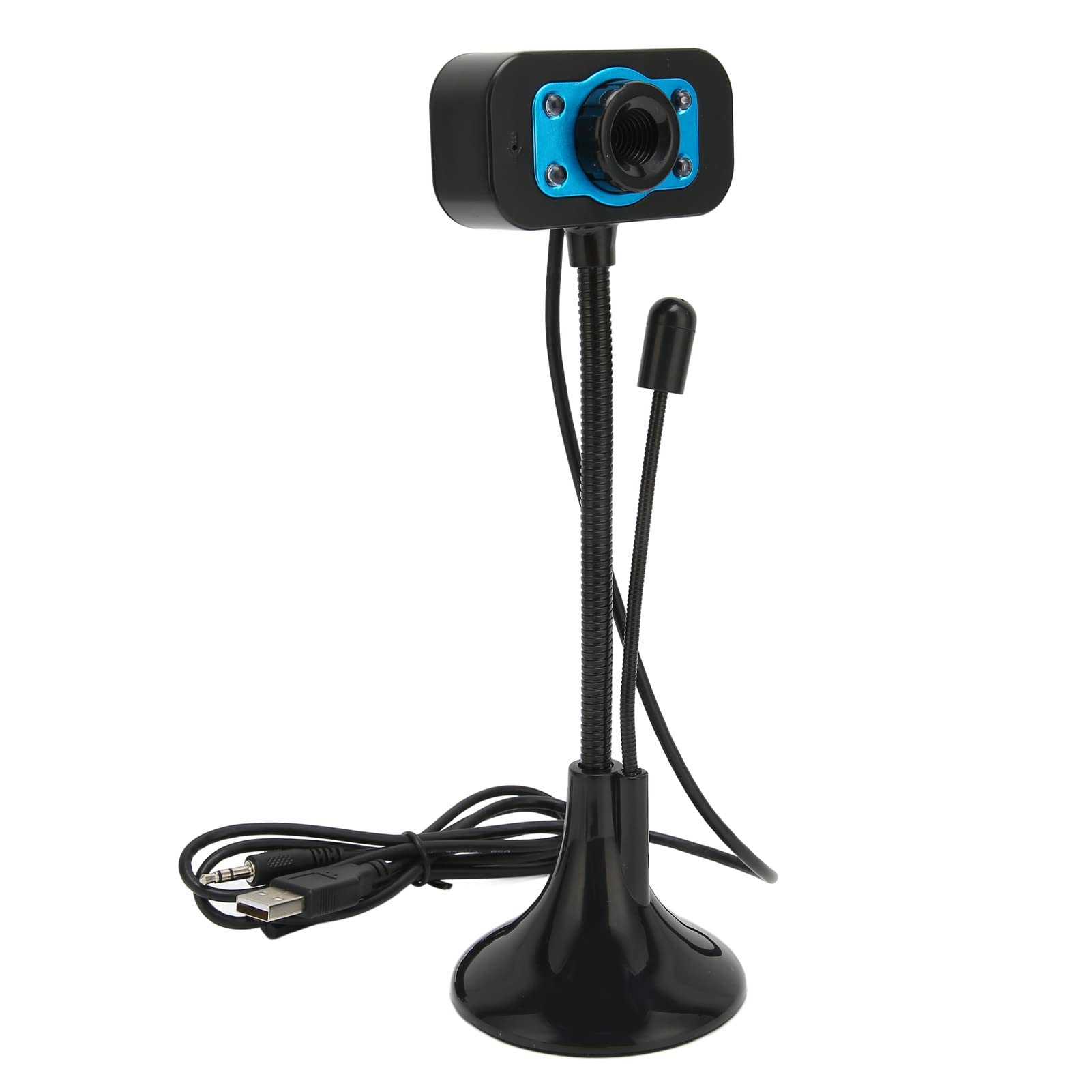 Streaming Webcam, Web Camera Manual Focus USB Streaming Webcam with LED Fill Light Microphone for Gaming Conferencing Video Chatting, Supports for Win10 7 Vista XP, for Android,