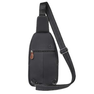 YUAN FAN Mens Crossbody Bag Shoulder Casual Daypacks Chest Bags,Genuine Leather Small Sling Bag for Travel