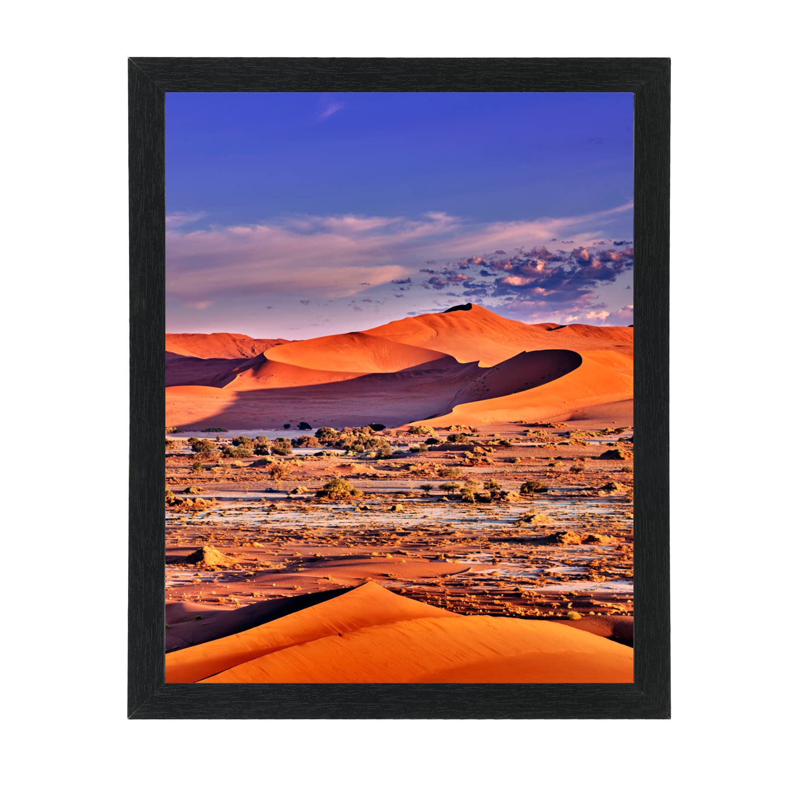 HUKONHEP 12x17 Black Picture Frames, Composite Wood Frame with Plexiglass, Horizontal and Vertical for Wall Mounting