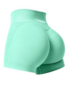 yeoreo workout gym shorts women sport scrunch butt lifting 3.5" seamless v waist amplify shorts light green medium