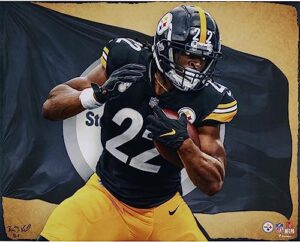 najee harris pittsburgh steelers 16" x 20" photo print - designed and signed by artist brian konnick - limited edition 25 - autographed nfl photos