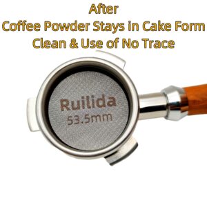 Ruilida 2 Packs Espresso Puck Screen 53.5mm, Reusable 1.7mm Thickness 150μm 316 Stainless Steel Professional Barista Coffee Filter Mesh Plate for Espresso Portafilter Filter Basket 53.3-54mm breville