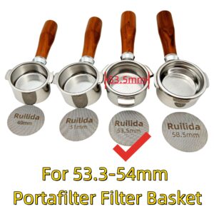 Ruilida 2 Packs Espresso Puck Screen 53.5mm, Reusable 1.7mm Thickness 150μm 316 Stainless Steel Professional Barista Coffee Filter Mesh Plate for Espresso Portafilter Filter Basket 53.3-54mm breville