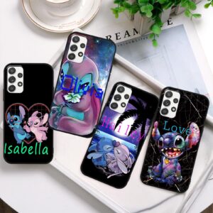 nurkorki Personalized Name Custom Phone Cases for Samsung Galaxy S23 S21 FE S22 Plus S21 Ultra Plus S20 FE S20 Plus Ultra A13 A53 Cute Cartoon Anime Phone Case for Friend Text Customized Gift Cover